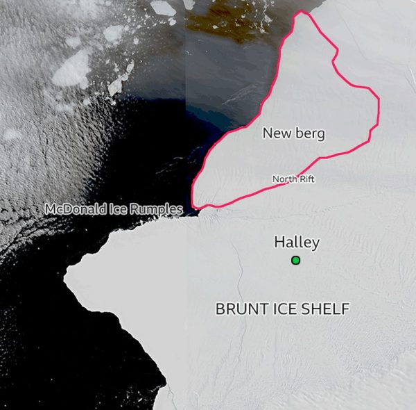 Giant Iceberg Breaks Off from Brunt Ice Shelf in Antarctica